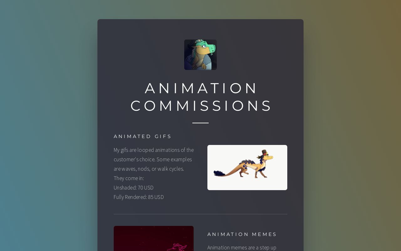 Animation Commissions